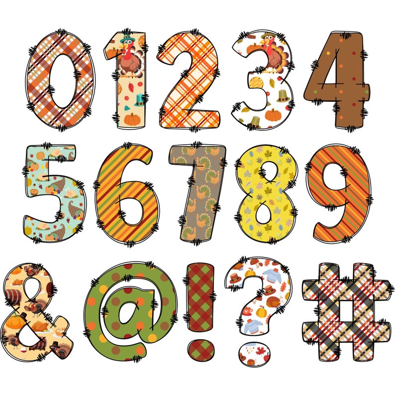 Thanksgiving Clipart Alphabet PNG Watercolor Clip Art | Etsy