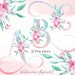 Bundle Watercolor Flowers Alphabet PNG Pink Aqua Watercolor - Etsy