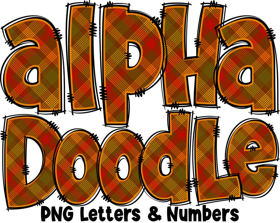 Fall Autumn Letters & Numbers PNG, Alpha Doodle, PNG Letters, Fall ...