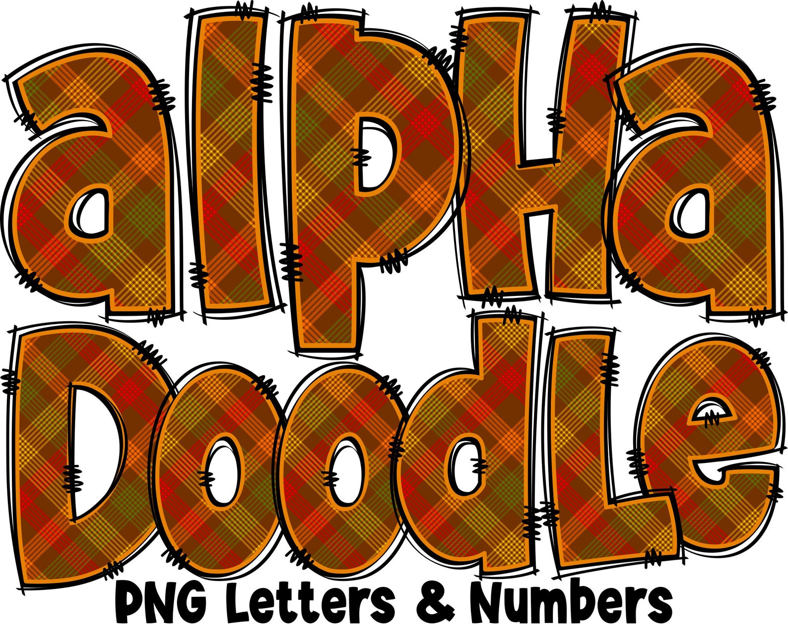 Fall Autumn Letters & Numbers PNG Alpha Doodle PNG Letters - Etsy