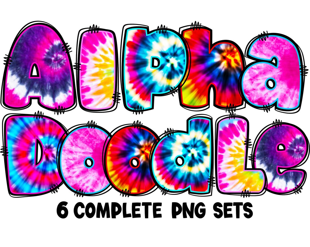 Tie Dye Alphabet PNG, Doodle Alphabet Clip Art, Transparent PNG, Doodle ...