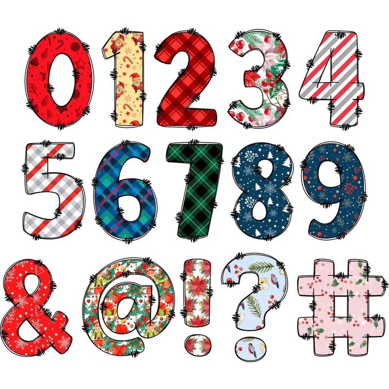 Christmas Clipart Letters PNG, Blue Wrapping Paper Alphabet, Doodle ...