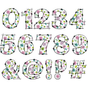 Spring Floral Alphabet PNG, Doodle Alpha, PNG, Doodle Flowers, Doodle ...