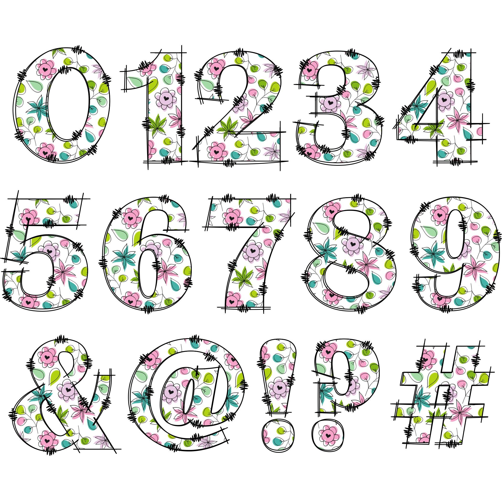 Spring Floral Alphabet PNG Doodle Alpha PNG Doodle Flowers | Etsy