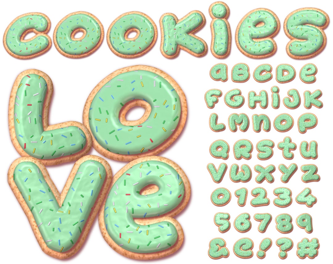 Cookies 3D Letters PNG, Cookies Alphabet Clip Art, PNG, Candy Letters ...