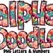 Floral Letters & Numbers PNG, Alpha Doodle, PNG Letters, Floral Doodle ...