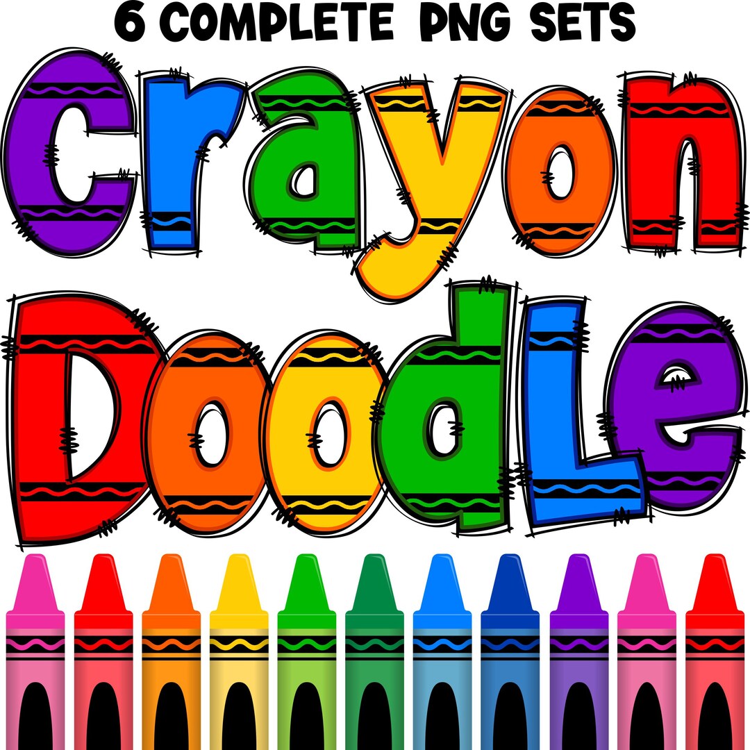 Crayon Letters & Numbers PNG, Alpha Doodle, PNG Letters, Doodle Letters ...