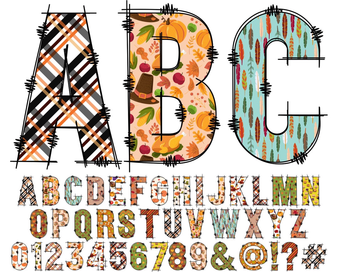 Thanksgiving Clipart Alphabet PNG, Watercolor Alphabet Clip Art, Doodle ...
