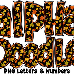 Fall Autumn Letters & Numbers PNG, Alpha Doodle, PNG Fall Doodle ...