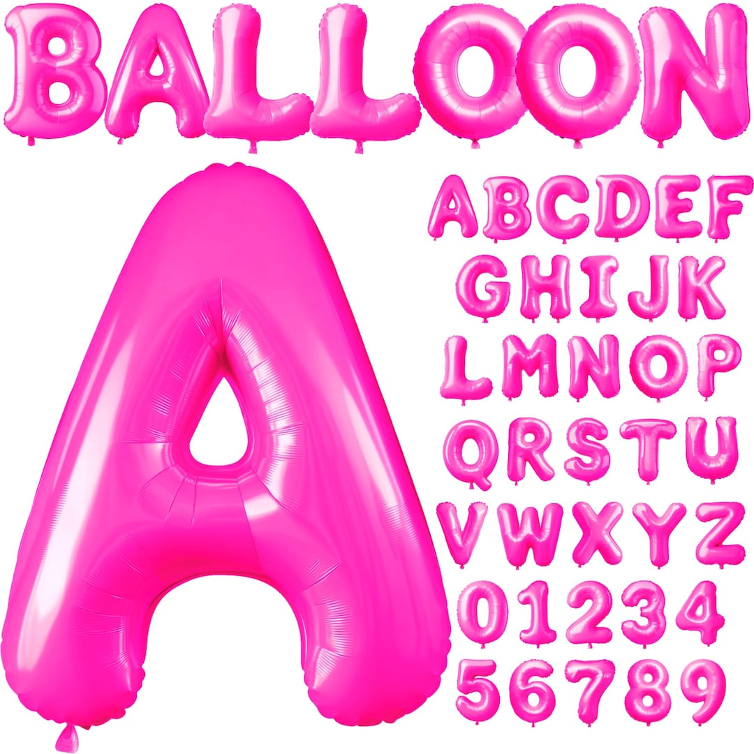 Pink Balloon PNG Letters, Transparent Background, Balloon Alphabet, PNG ...
