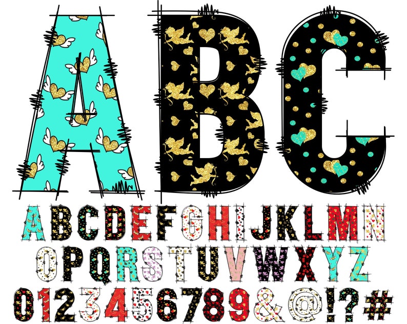 Valentine's Day Letters PNG, Love Letters Clip Art, PNG, Doodle ...