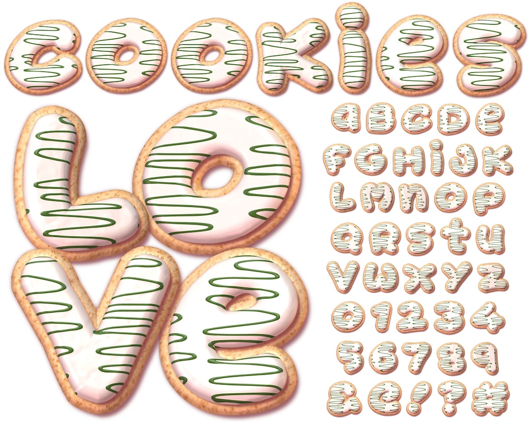 Cookies 3D Letters PNG, Cookies Alphabet Clip Art, Candy Letters ...