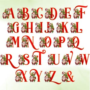 BUNDLE Christmas Santa Alphabet PNG, Christmas Letters, Clip Art ...