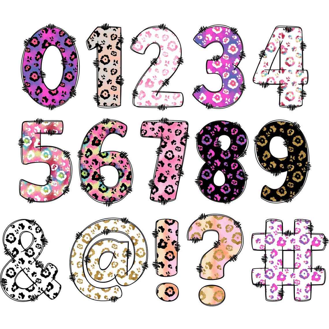 Leopard Print Alphabet PNG Doodle Alphabet Clip Art | Etsy