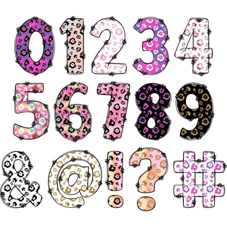 Leopard Print Alphabet PNG Doodle Alphabet Clip Art | Etsy