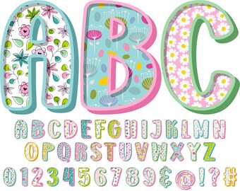 Spring Floral Alphabet PNG, Doodle Alpha, Doodle Flowers, Doodle ...