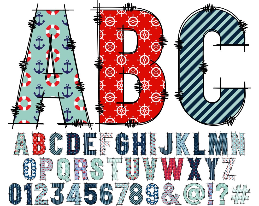 Nautical Alphabet PNG, Doodle Alphabet Clip Art, Transparent PNG ...