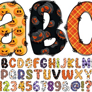 Halloween Clipart Letters PNG, Doodle Alphabet Clip Art, Transparent ...