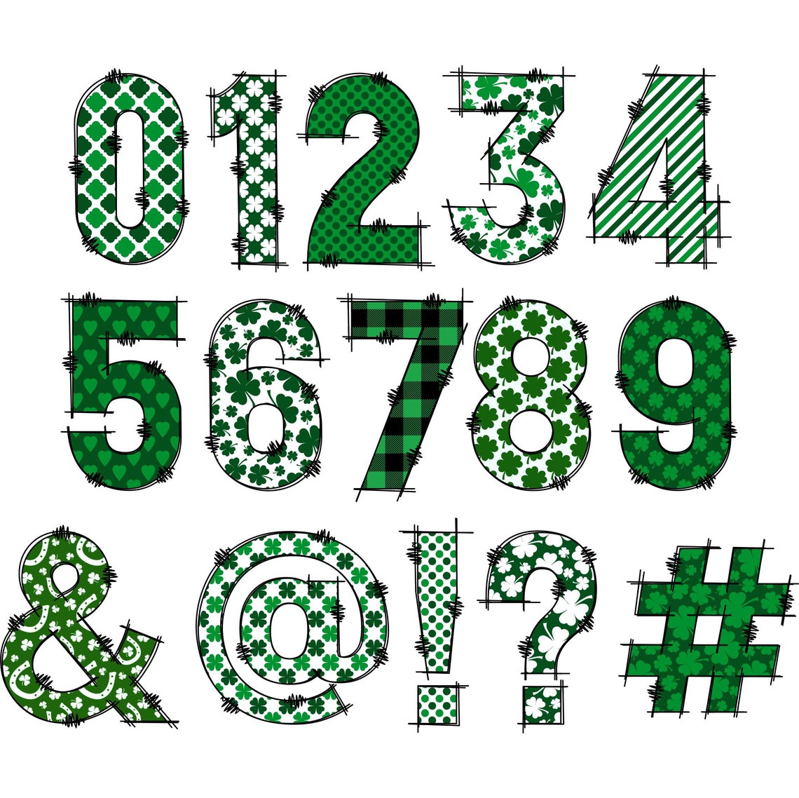 St Patrick's Day Letters PNG Shamrock Alphabet Clip Art - Etsy