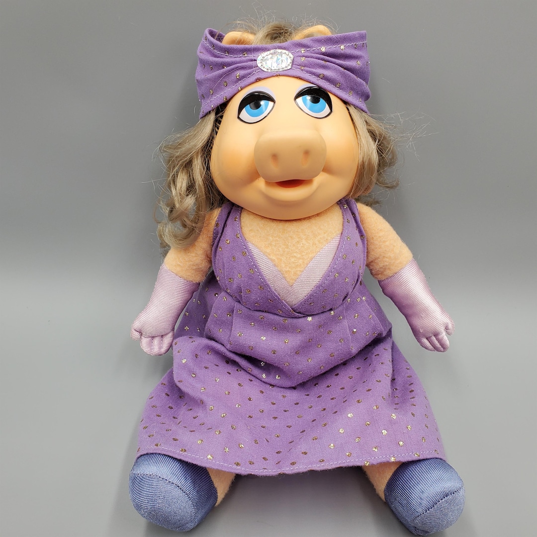 Muppets Miss Piggy Plush Dress up Doll With Rare Turban Fisher Price ...