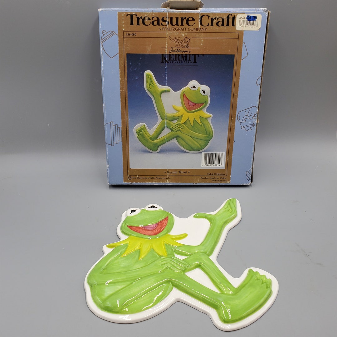 Rare Muppets Kermit the Frog Trivet Pfaltzgraff Treasure Craft W Box ...