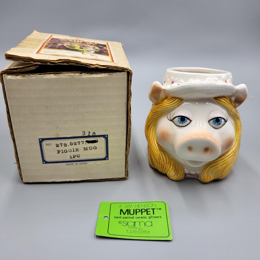 Muppets Miss Piggy Face Mug Coffee Cup Sigma Tastesetter Vintage ...