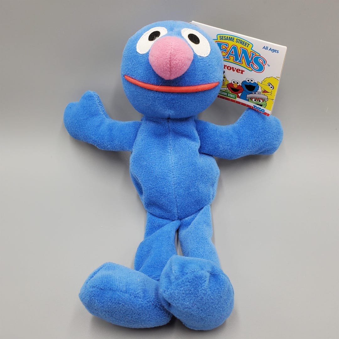 Grover Bean Bag Plush Doll Sesame Street Tyco 8 Inch Blue Monster - Etsy