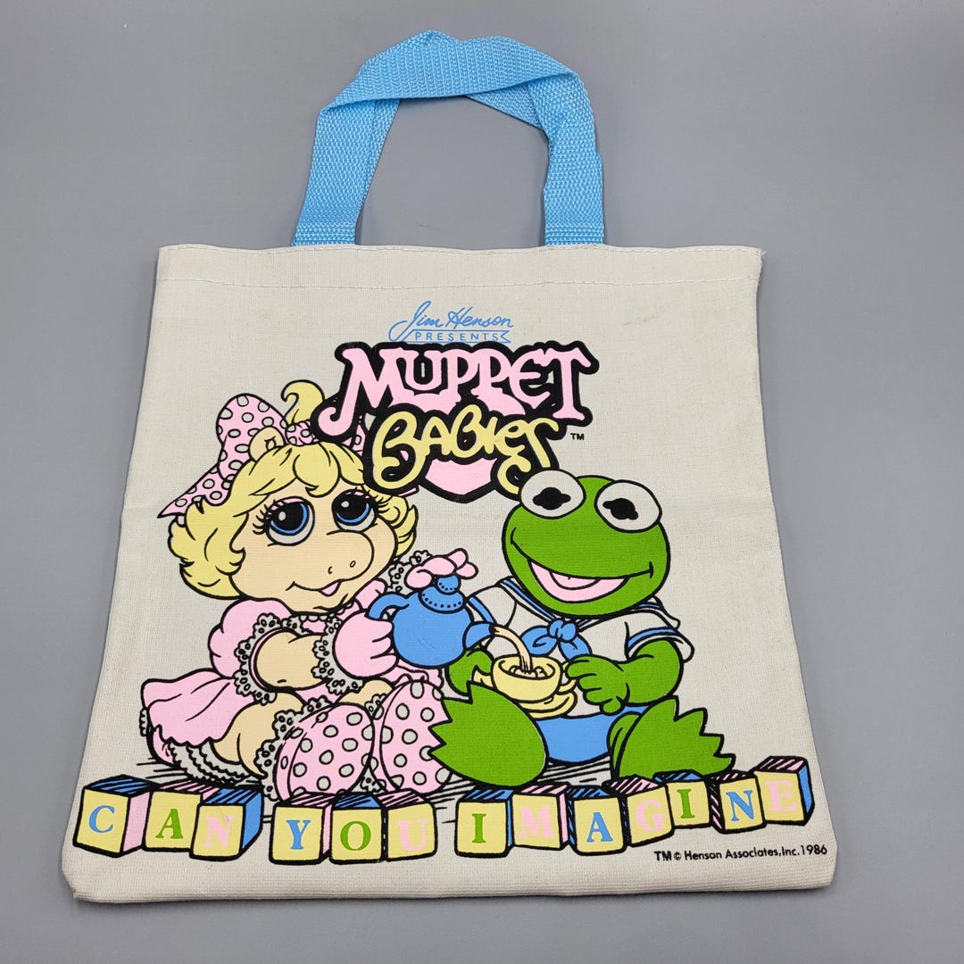 Muppet Babies Kermit Miss Piggy Tote Bag 10x10 Vintage Muppets Baby Tea ...