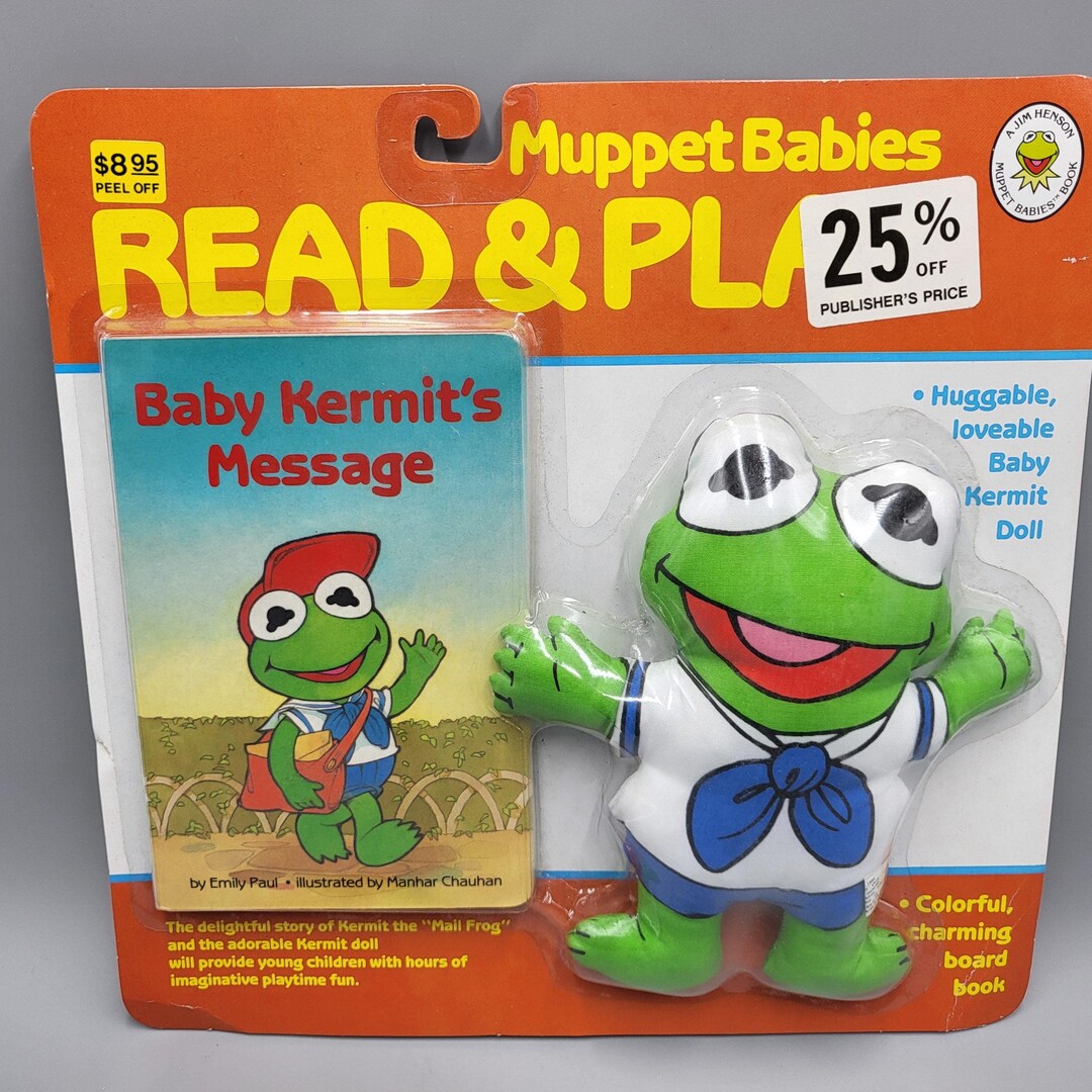 Muppet Babies Read Play Board Book and Baby Kermit Plush Doll by Muppet ...