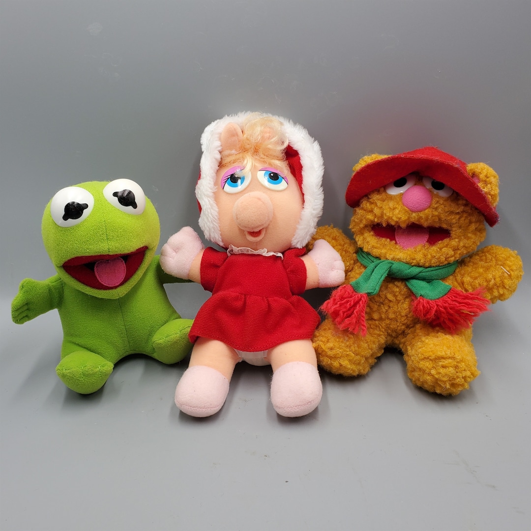 Muppet Babies Christmas Plush Doll Lot Kermit Miss Piggy Fozzie ...