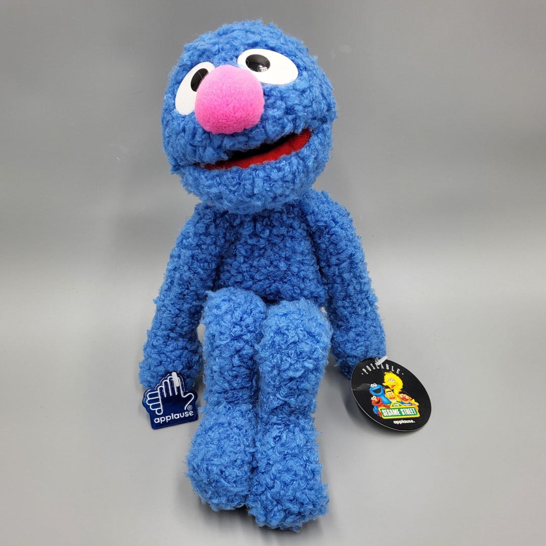 Grover Plush Stuffed Animal Sesame Street Applause Poseable Blue ...