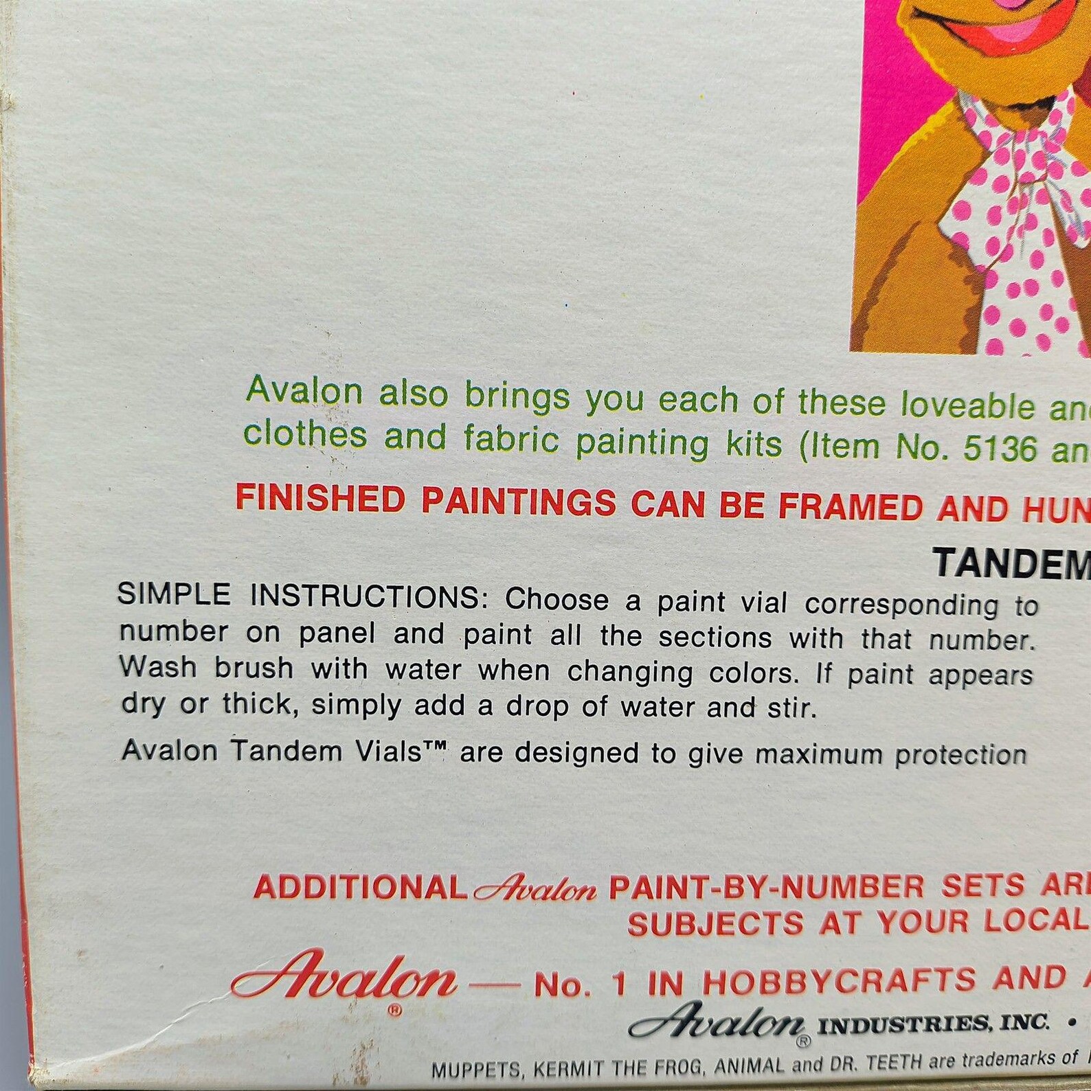 Muppets Paint by Number Set by Avalon Dr Teeth Kermit Animal Sealed PBN ...