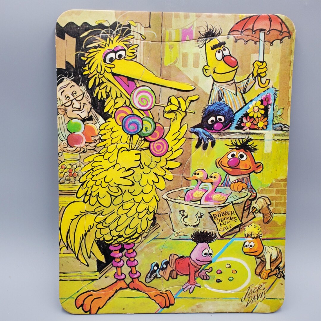 Vintage Sesame Street Jack Davis Frame Tray Puzzle Hoopers Store Topper ...
