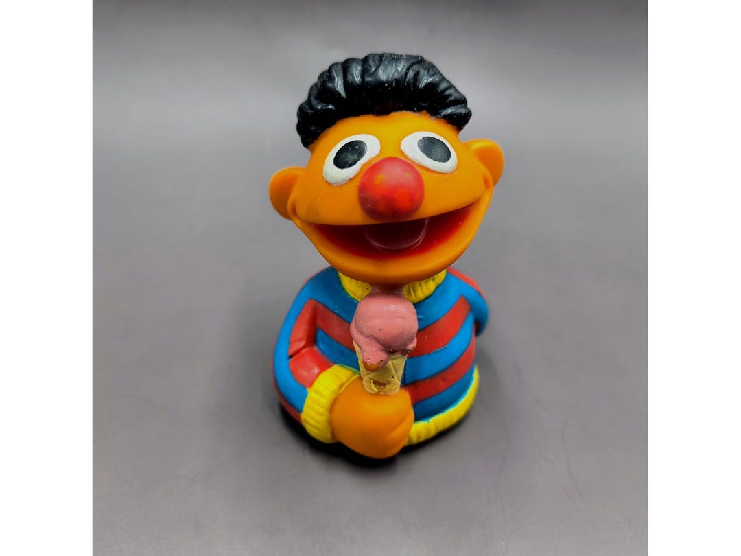Happy Sesame Street Ernie Finger Puppet Holding Ice Cream Cones Tara ...