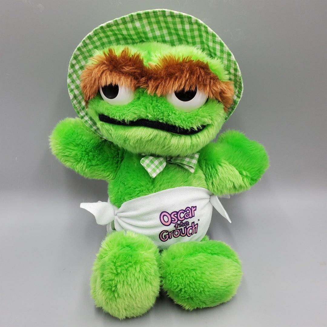 Baby Oscar Grouch Plush Stuffed Animal Sesame Street Hasbro Softies ...