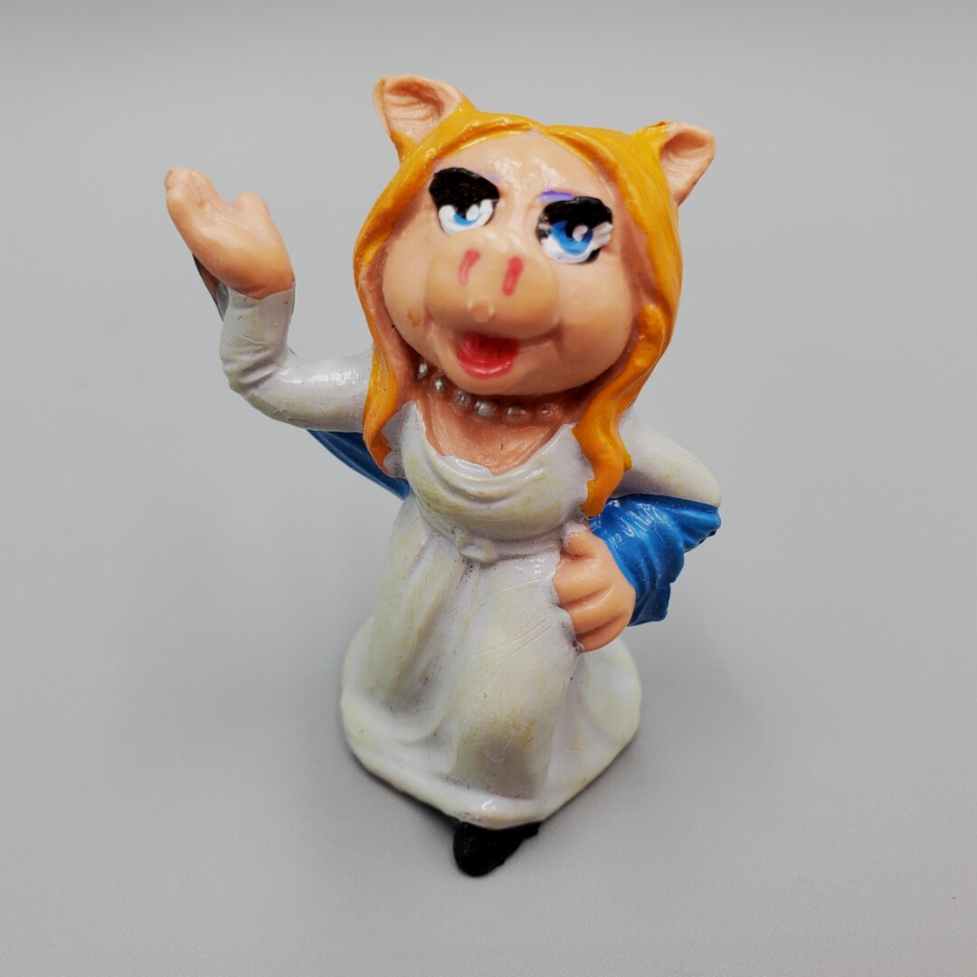 Muppets Miss Piggy Vintage Rubber Pvc Figure Blue Dress Shawl West ...