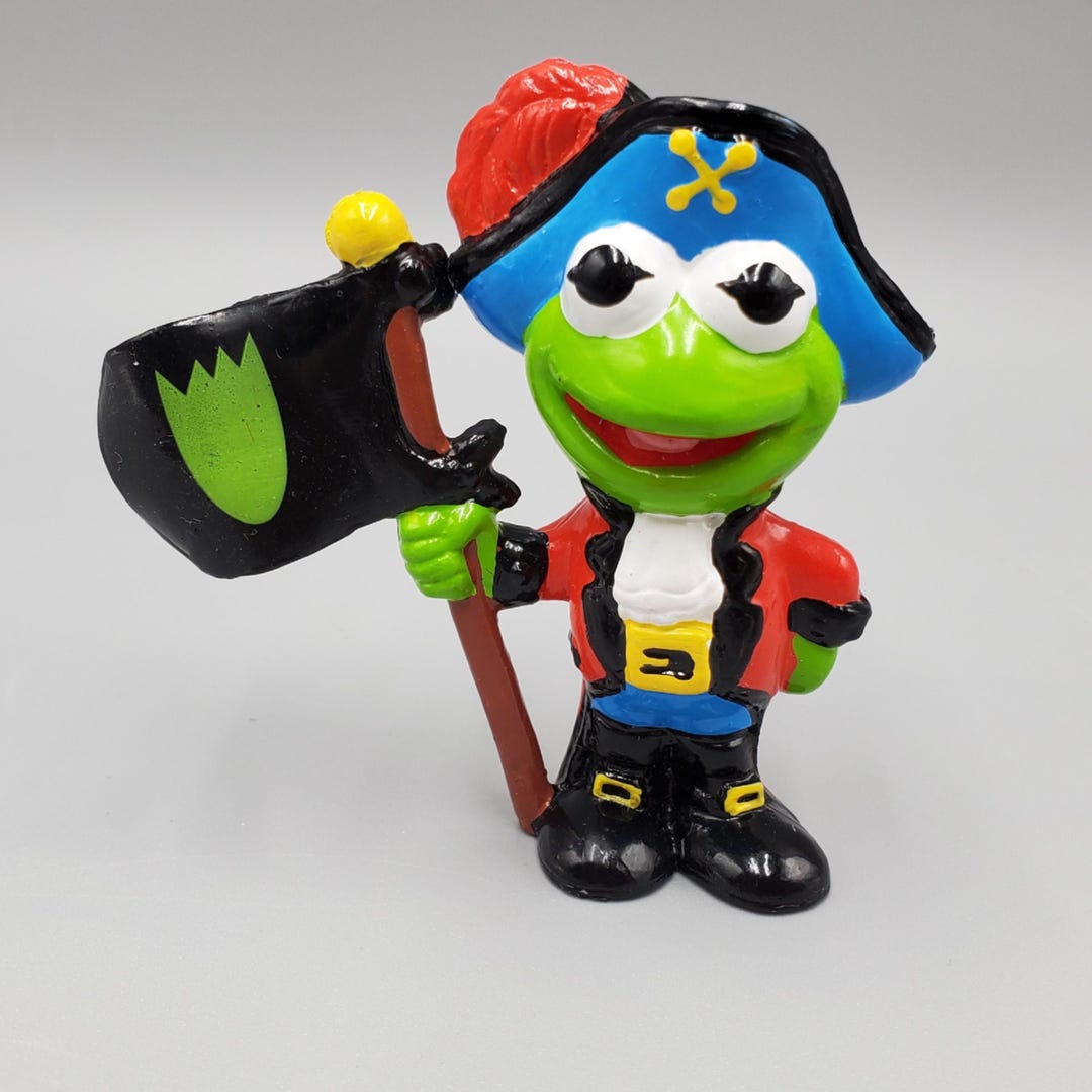 Muppets Kermit Pirate Pvc Figure With Flipper Flag Applause 2 Inch - Etsy