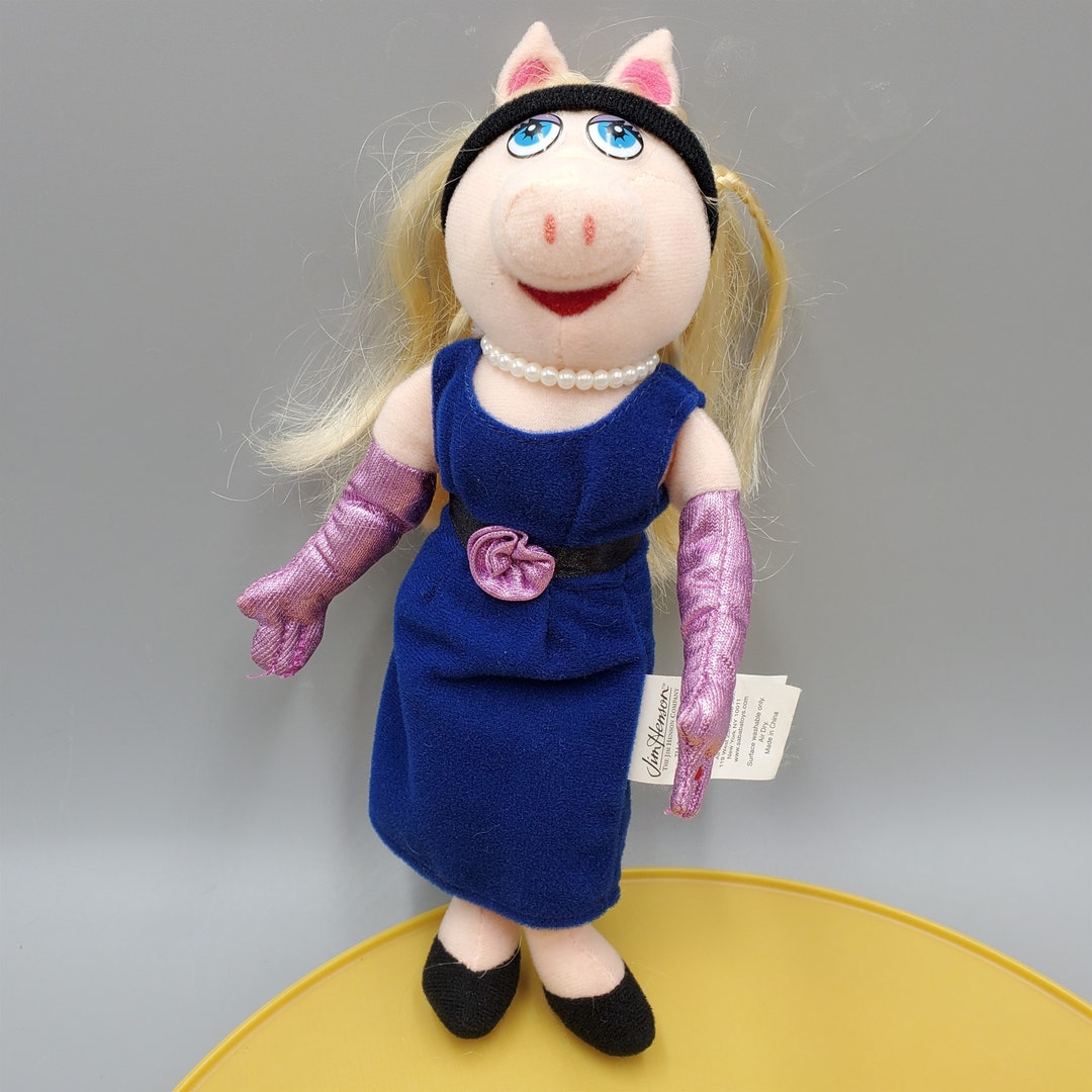 Miss Piggy Plush Beanbag Doll Muppets Sababa Toy Pearls Gloves 9 Inch ...