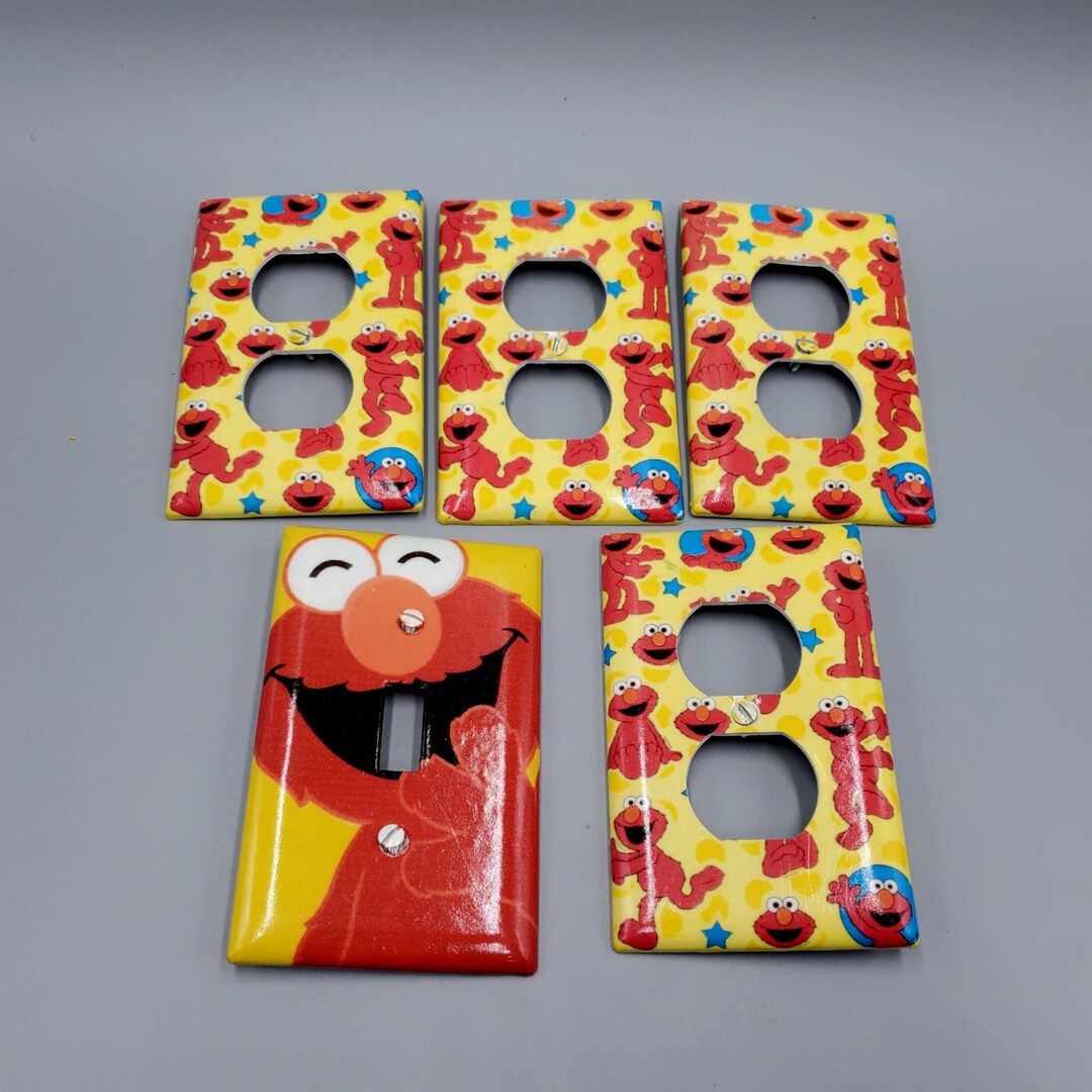 Lot Sesame Street Elmo Light Switch Outlet Wall Plate Covers Red Yellow ...
