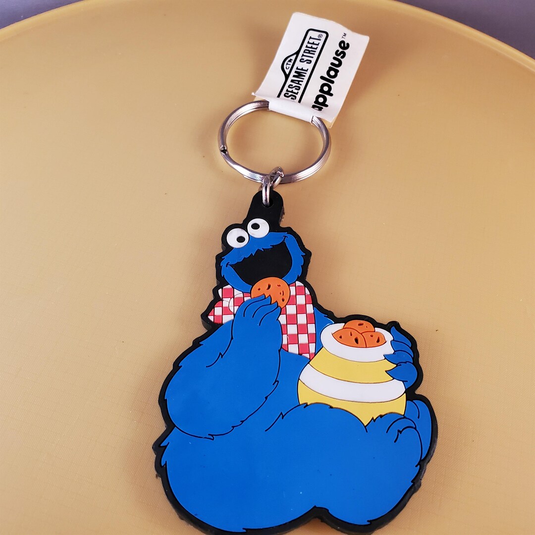 Sesame Street Keychain Keyring Cookie Monster Eating Cookies Applause 3 ...