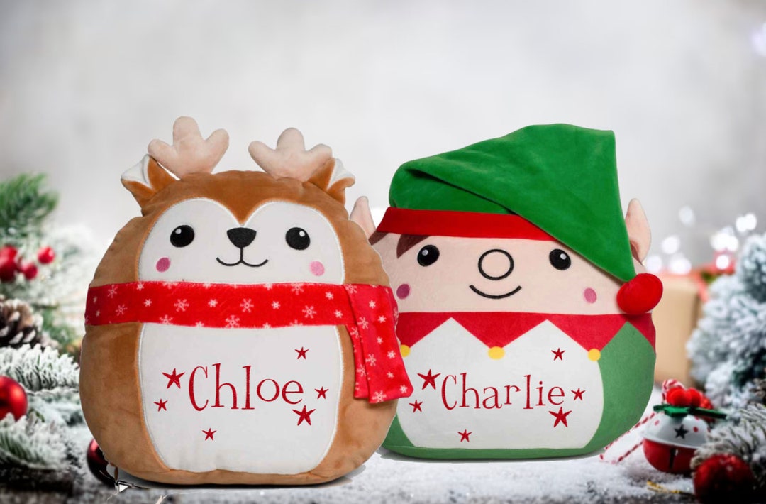 Squishy Christmas Reindeer and Elf Soft Toy Pillow Teddy - Etsy UK