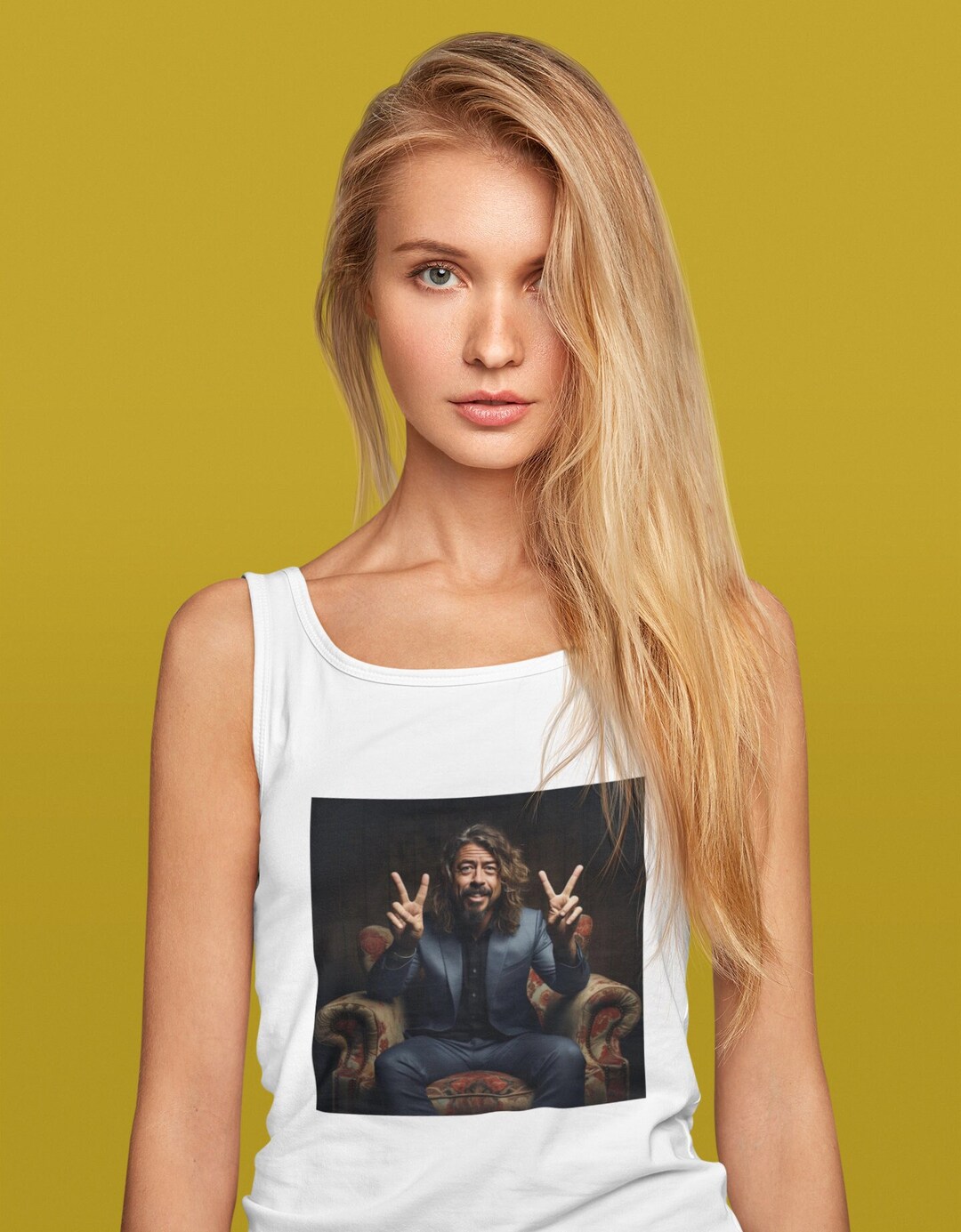 Dave Grohl Peace Sign Tank Top Alternative Rock Band Fan Merchandise ...