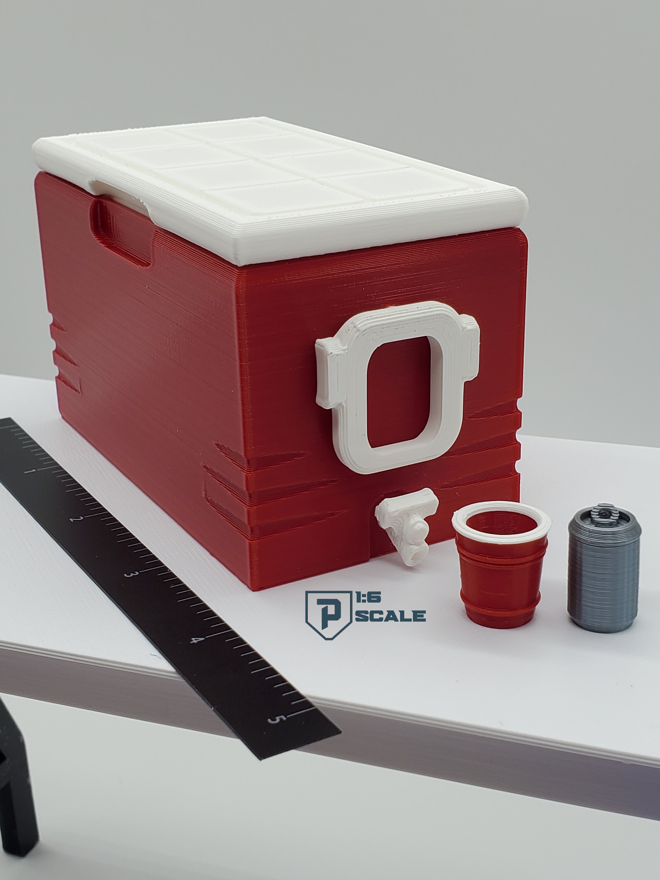 1:6 Scale Large Cooler 3D Printed Miniature Prop Pack Action Figure ...