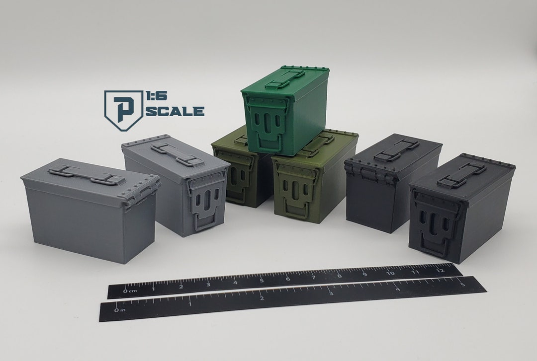 1:6 Scale Military Ammo Can 3D Printed Miniature Prop Action Figure ...