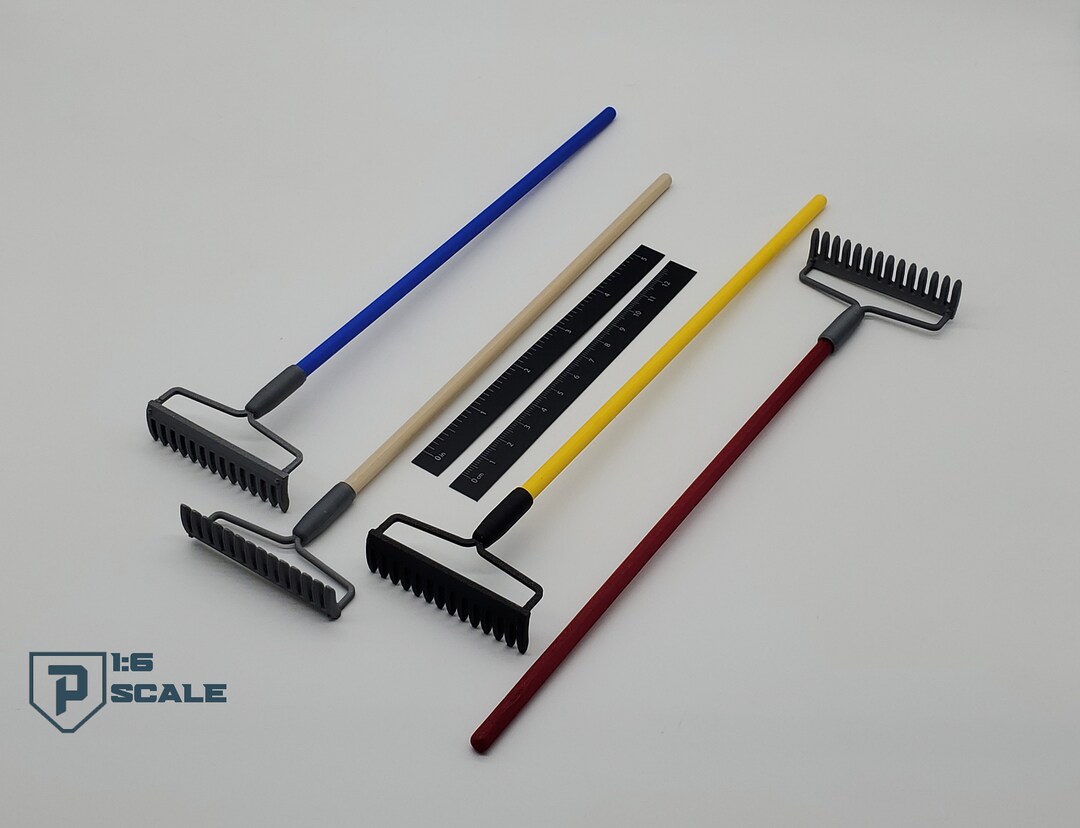 1:6 Scale Garden Rake 3D Printed Miniature Prop Action Figure Doll ...