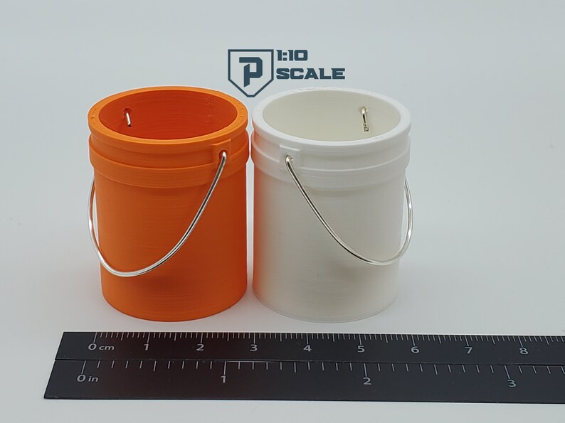 1:10 Scale Bucket With Lids 5 Gallon Replica - 4 Pack - Multiple Color ...
