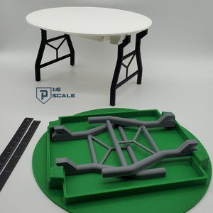 1:6 Scale Round Folding Card Table 3D Printed Miniature Prop Action ...