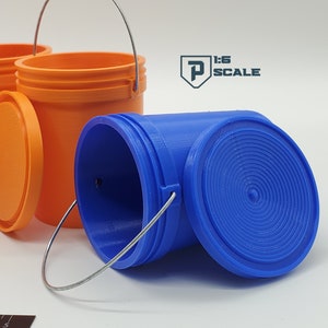 1:6 Scale 5 Gal. Bucket With Lid Multiple Color Options 3D Printed ...