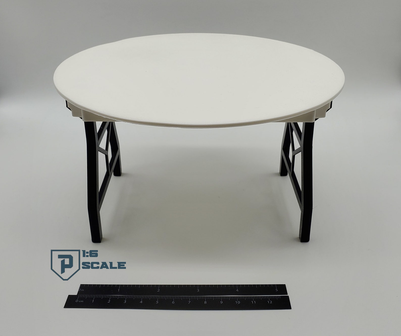 1:6 Scale Round Folding Card Table 3D Printed Miniature Prop Action ...