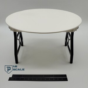 1:6 Scale Round Folding Card Table 3D Printed Miniature Prop Action ...